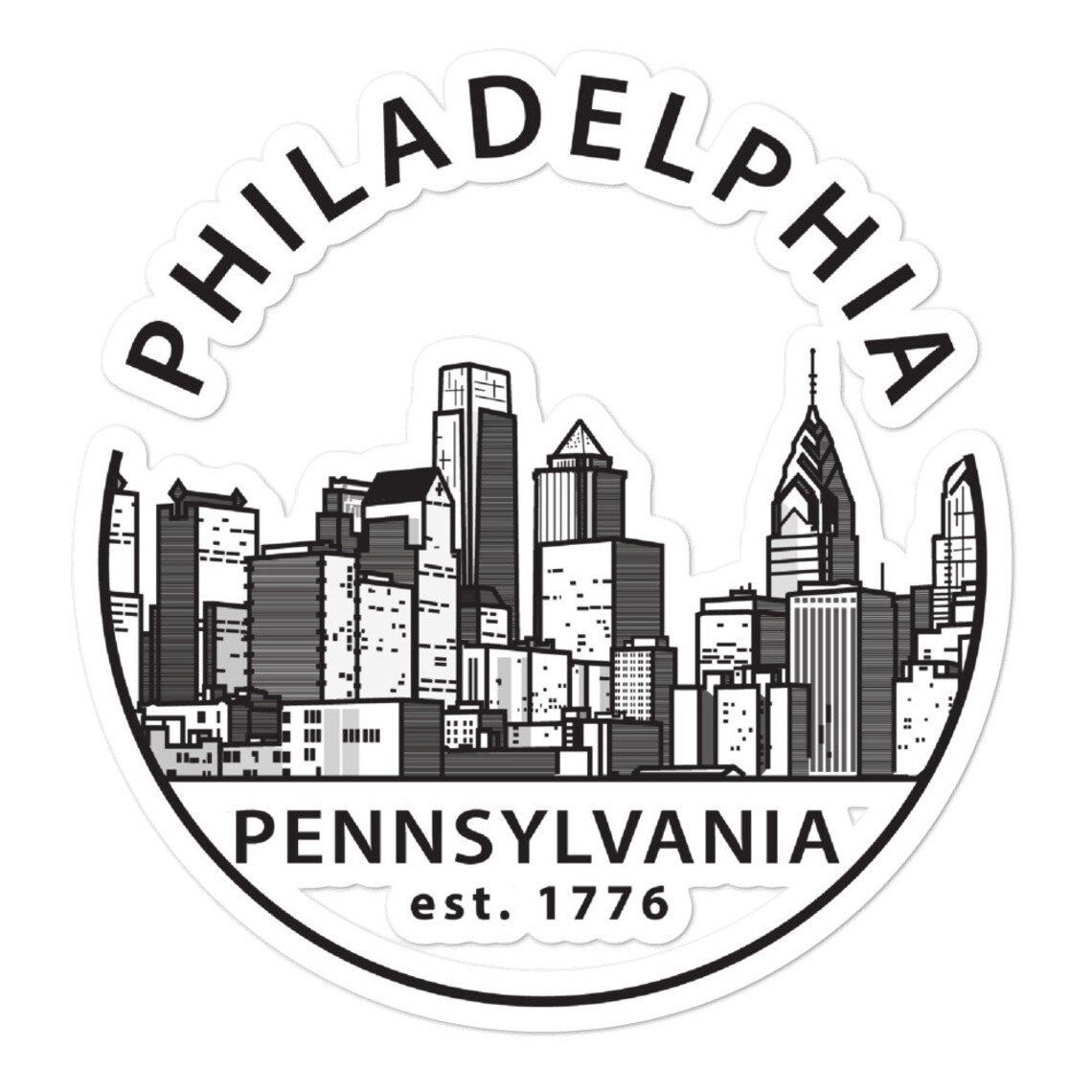 Philadelphia Stickers Philly Pennsylvania Gifts Philly Kiss Cut ...