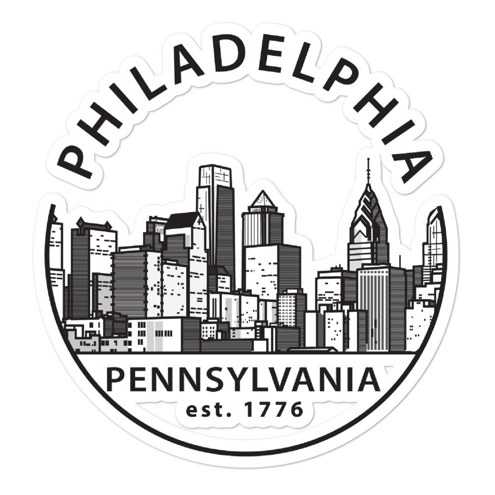 Philadelphia Stickers Philly Pennsylvania Gifts Philly Kiss Cut ...