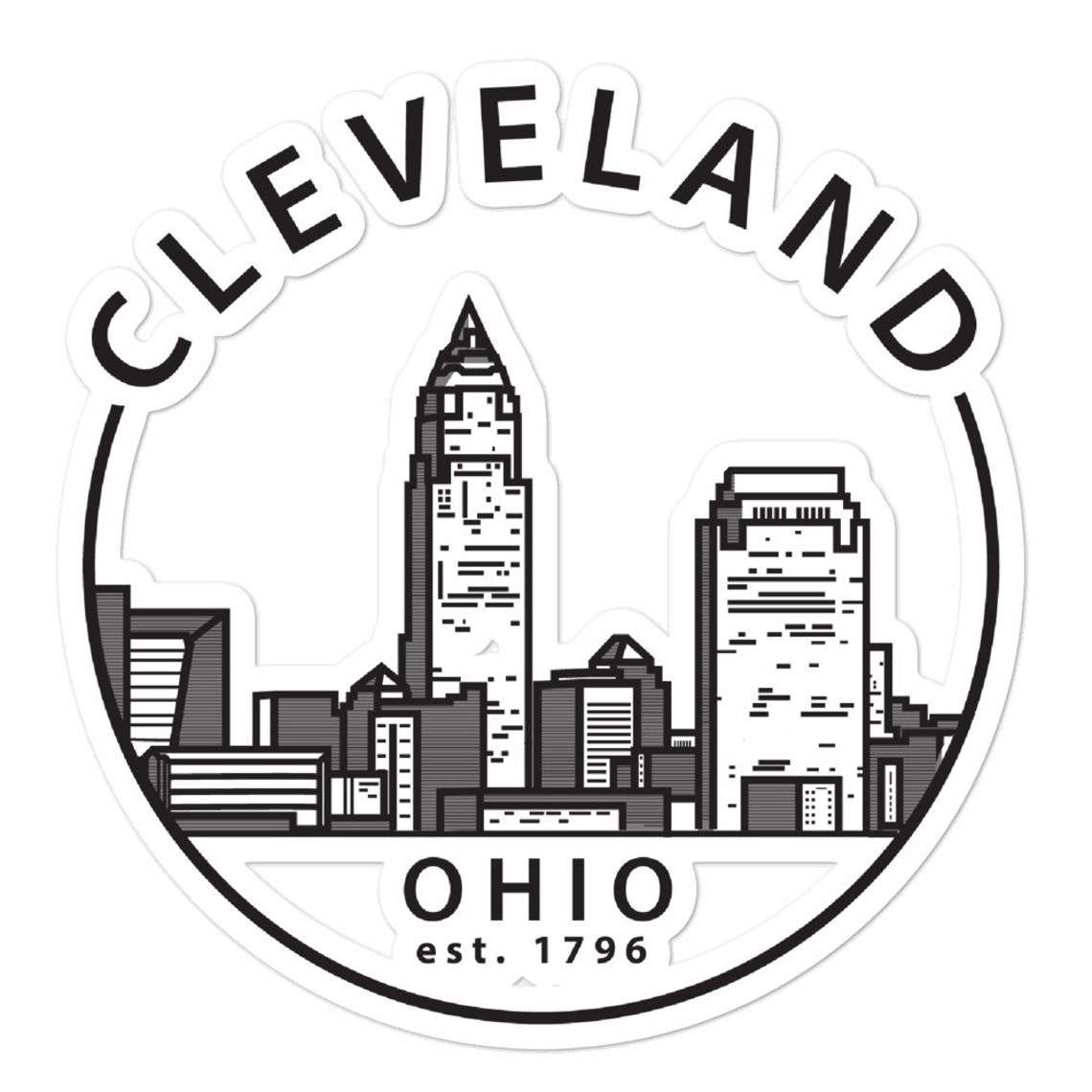 Cleveland Ohio Stickers Ohio Kiss Cut Stickers Cleveland - Etsy