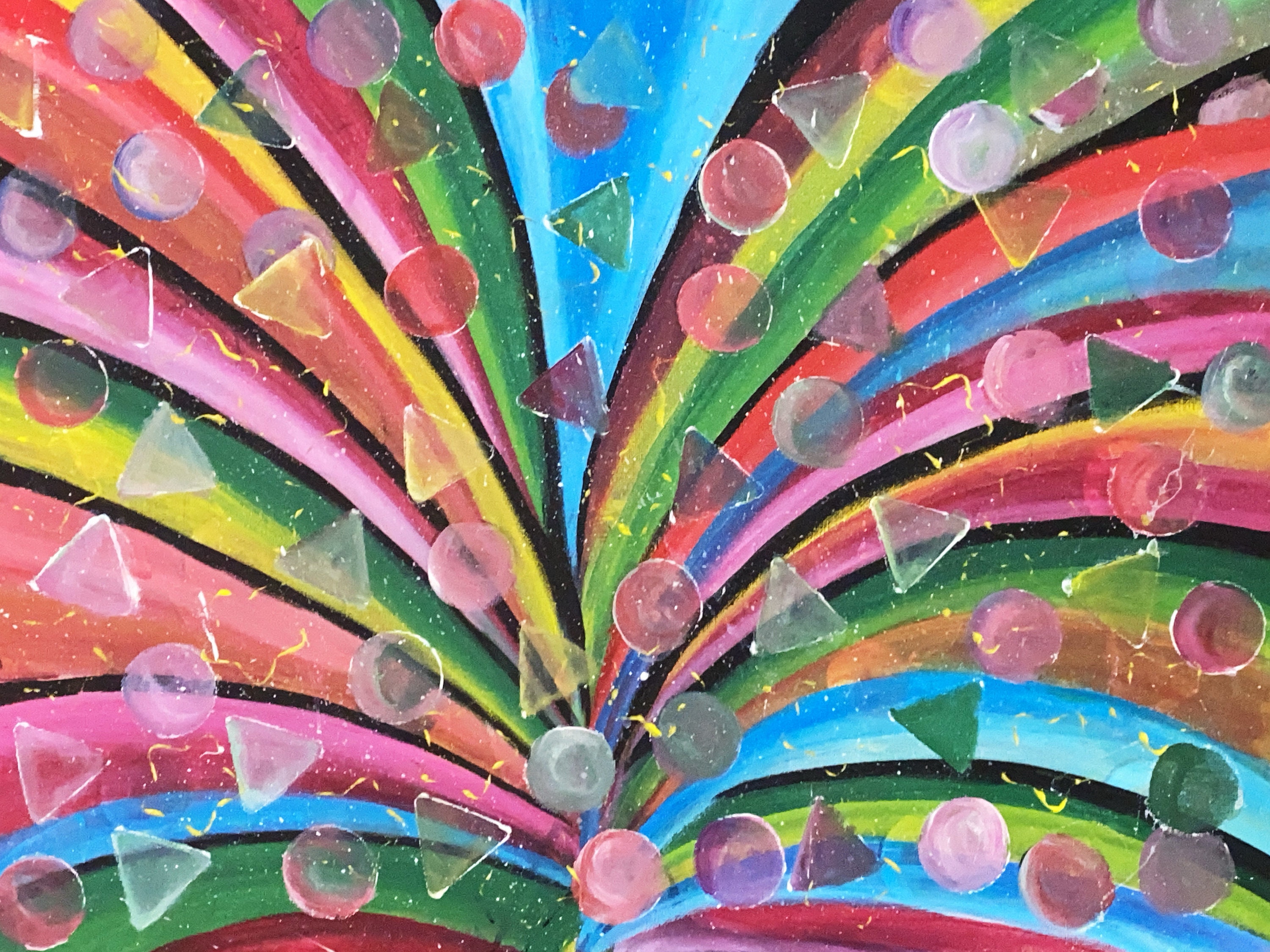 Large Canvas Painting Shapes Painting Colorful Landscape | Etsy