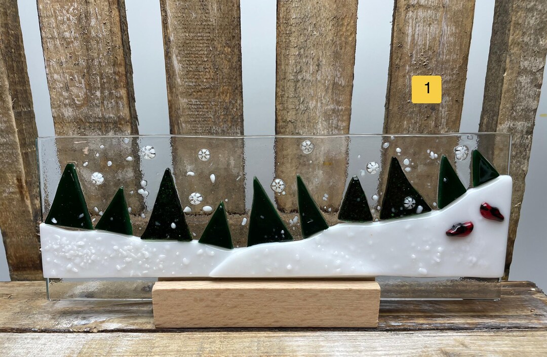 Fused Glass Winter Scene - Etsy
