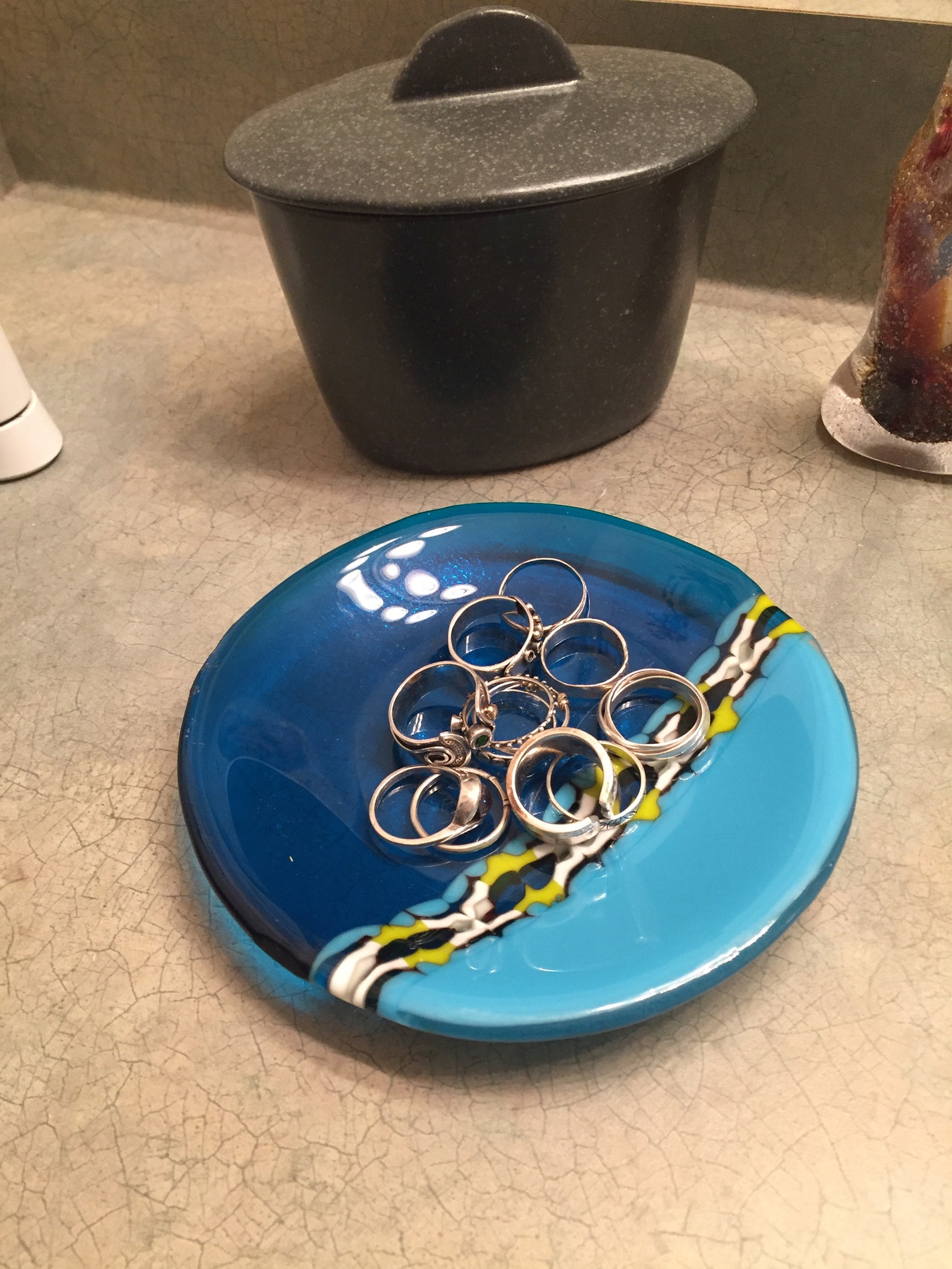 Fused Glass Bowl With Murrini Accents - Etsy