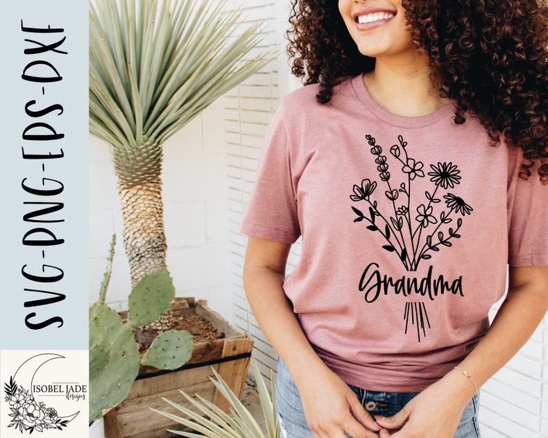 Grandma Svg Design Wildflower Svg File For Cricut Grandma Etsy