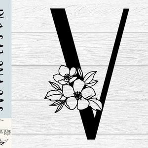 Letter V Svg Monogram Svg Name Svg Floral Letter Svg | Etsy Canada