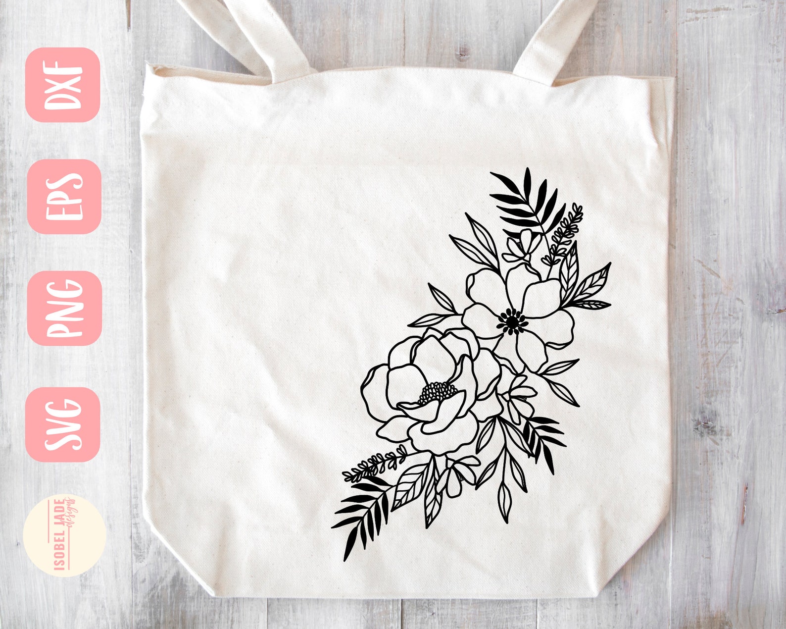 Flower Svg Flower Spray Svg Floral Svg Sign Svg Line - Etsy