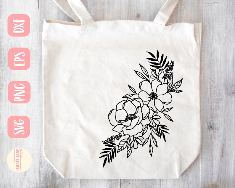 Flower Svg Flower Spray Svg Floral Svg Sign Svg Line - Etsy