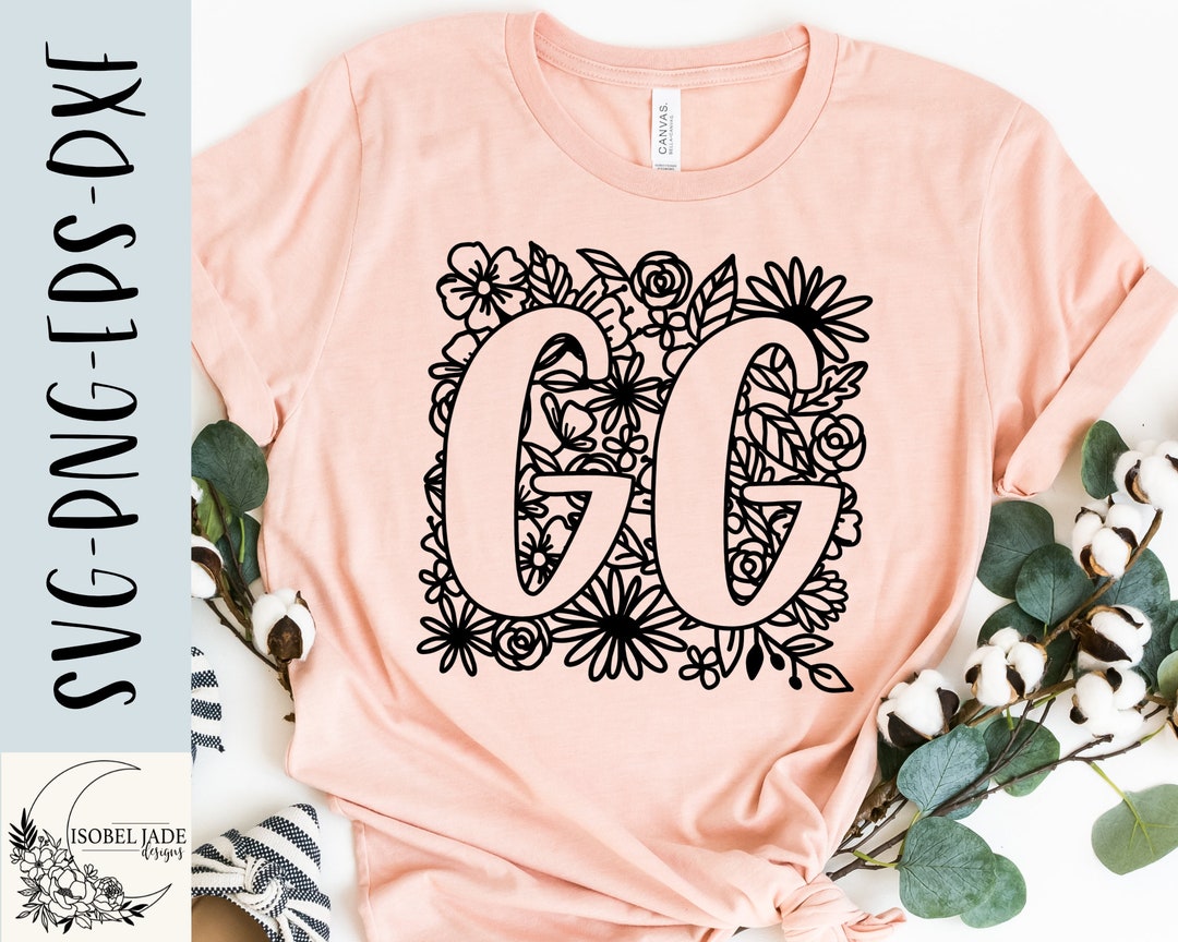 GG SVG Design - Flower GG Svg File for Cricut - Great Grandma Floral ...