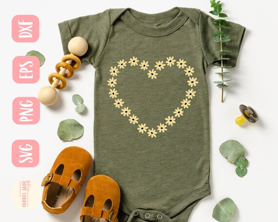 Daisy Heart Svg Flower Wreath Svg Floral Svg Heart Svg - Etsy