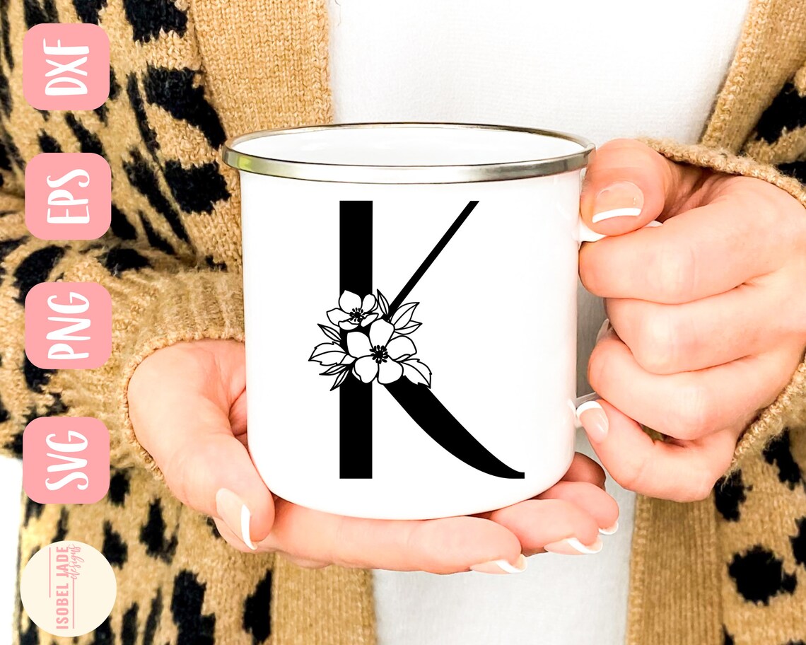 Letter K Svg Monogram Svg Name Svg Floral Letter Svg - Etsy