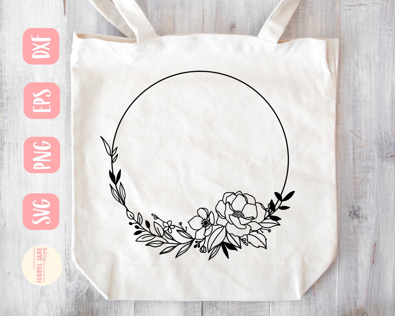 Circle Flower Spray Svg Flowers Svg Floral Svg Monogram - Etsy