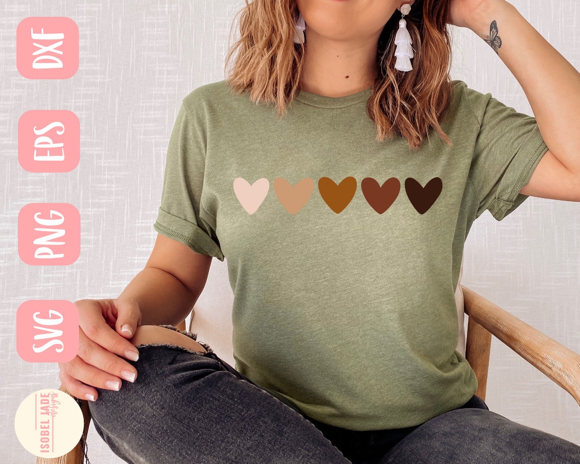 Skin Tone Heart SVG Design Melanin SVG File for Cricut - Etsy