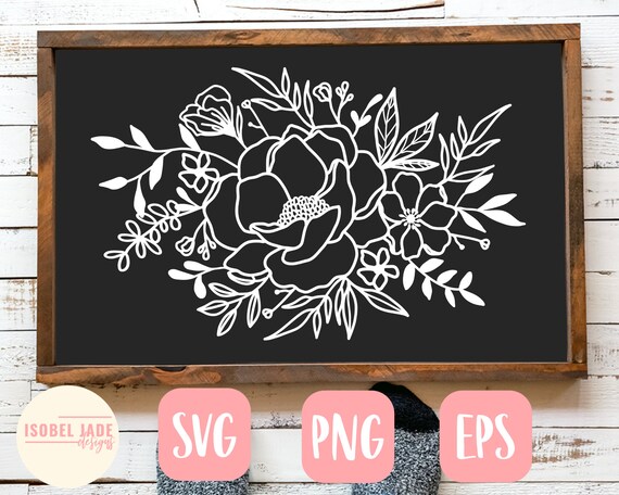 Flower Svg Flower Spray Svg Floral Svg Shirt Line Drawing | Etsy