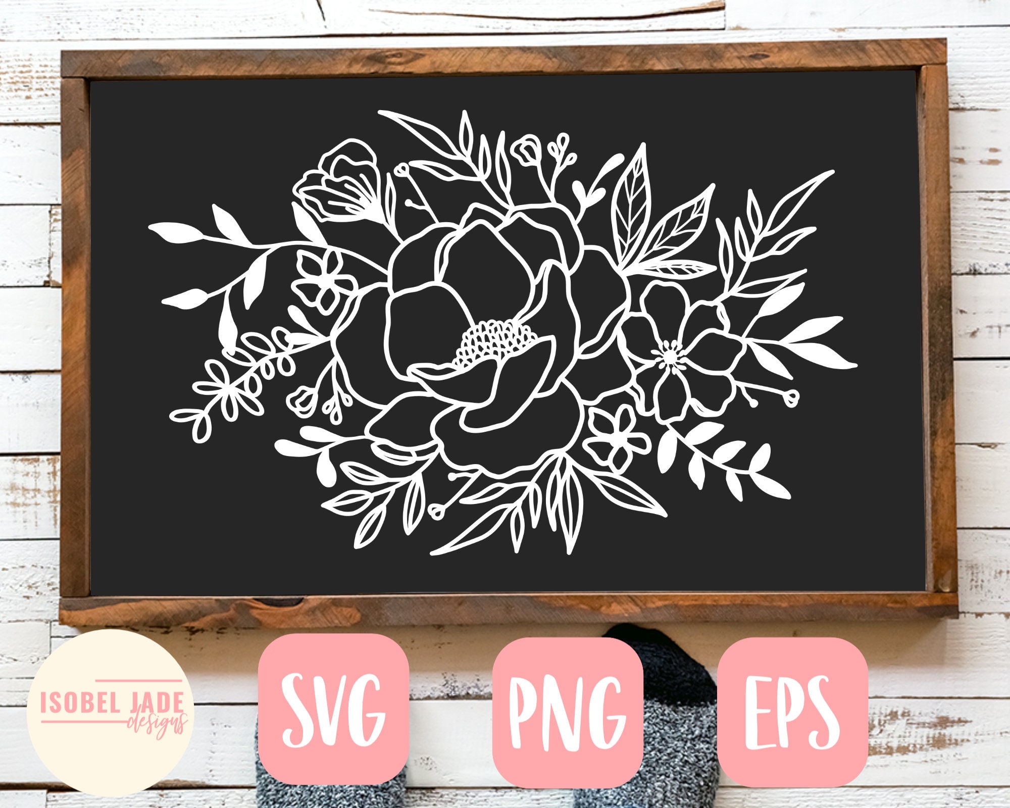 Flower Svg Flower Spray Svg Floral Svg Shirt Line Drawing - Etsy