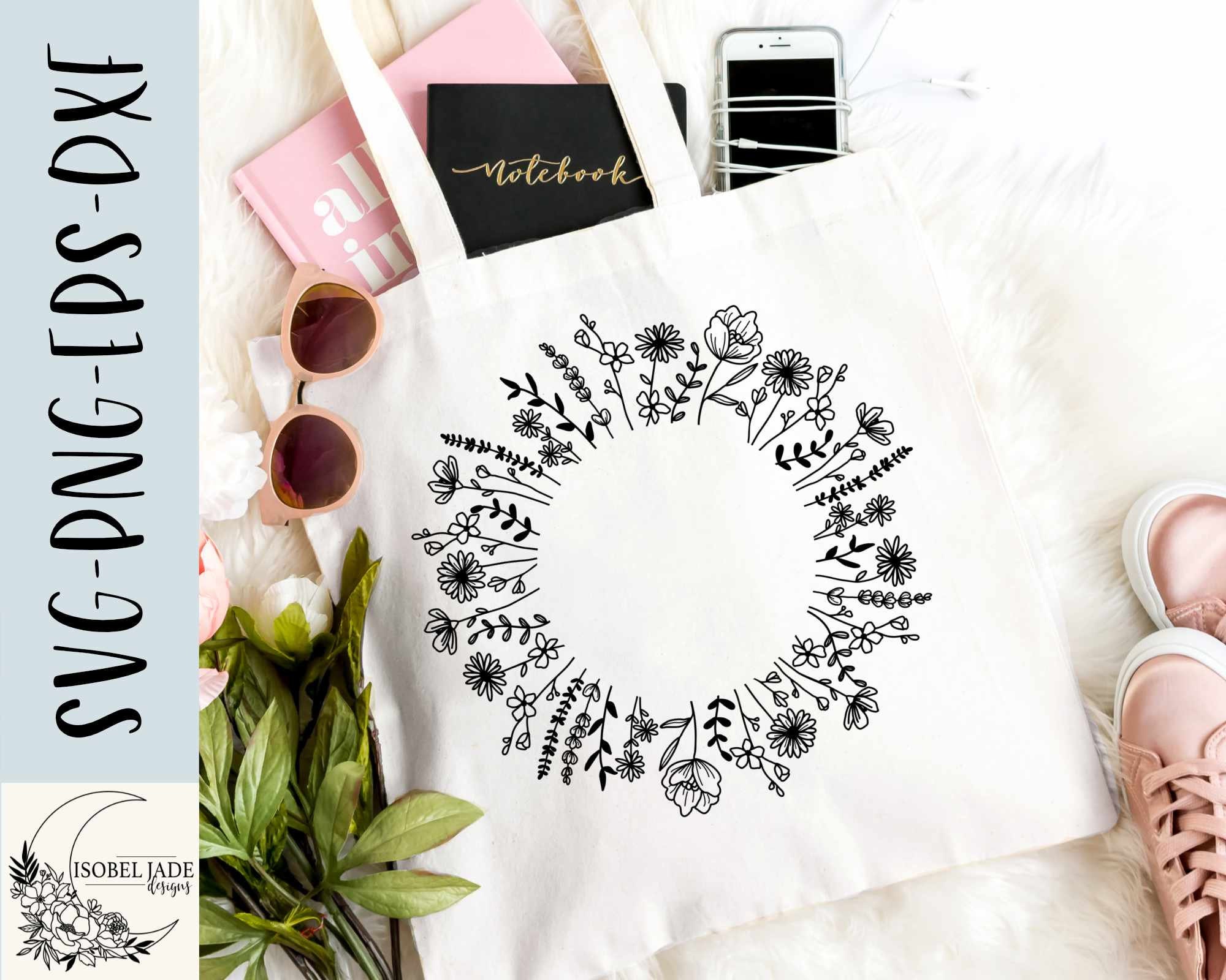 Wildflower SVG Design Wildflower Wreath SVG File for Cricut - Etsy