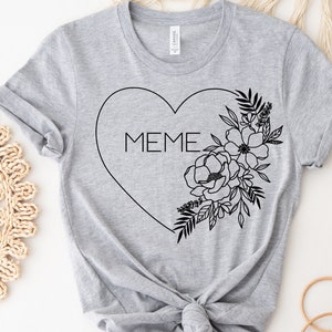 Meme SVG Bundle 8 Designs, Floral Love & Family Shirt Graphics, Mother ...