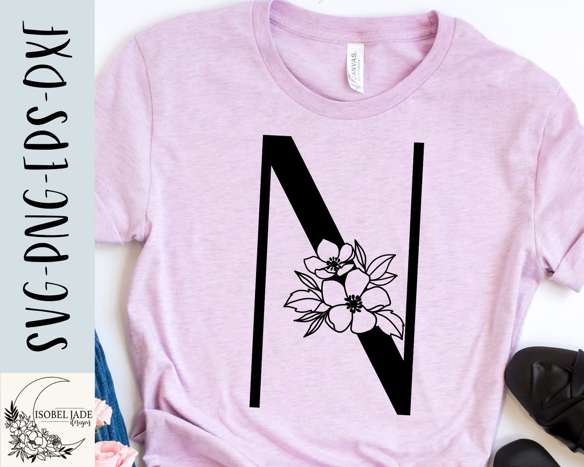 Letter N Svg Monogram Svg Name Svg Floral Letter Svg - Etsy