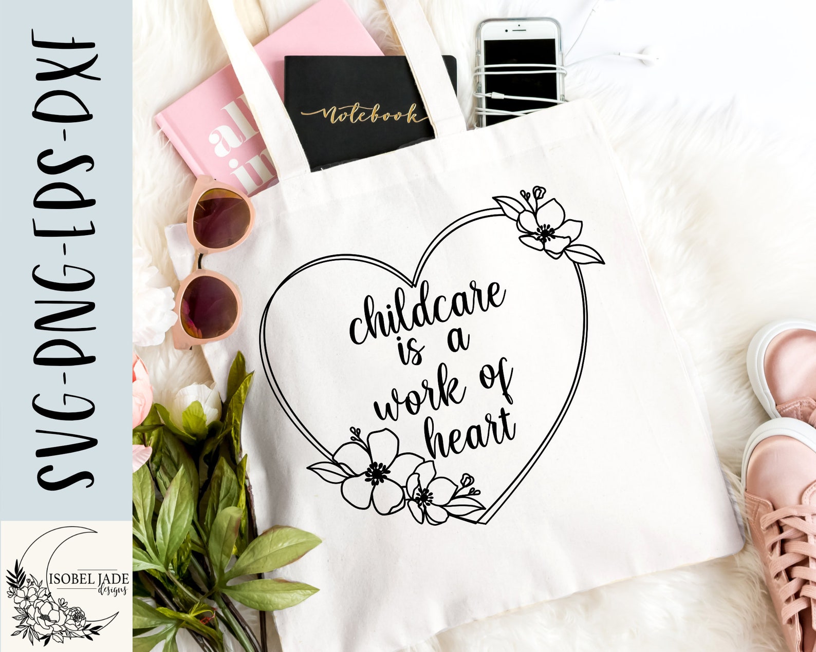 Childcare Svg, Childcare is a Work of Heart Svg, Heart Svg, Daycare ...