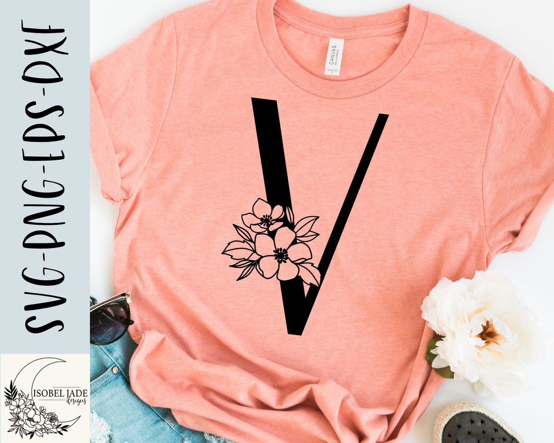 Letter V Svg Monogram Svg Name Svg Floral Letter Svg - Etsy Canada
