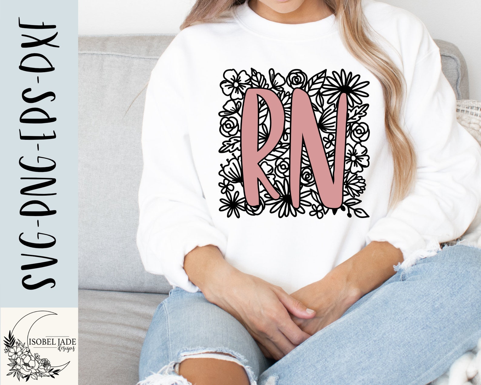 Nurse Flower SVG: RN Typography Mandala Design (digital Download) - Etsy
