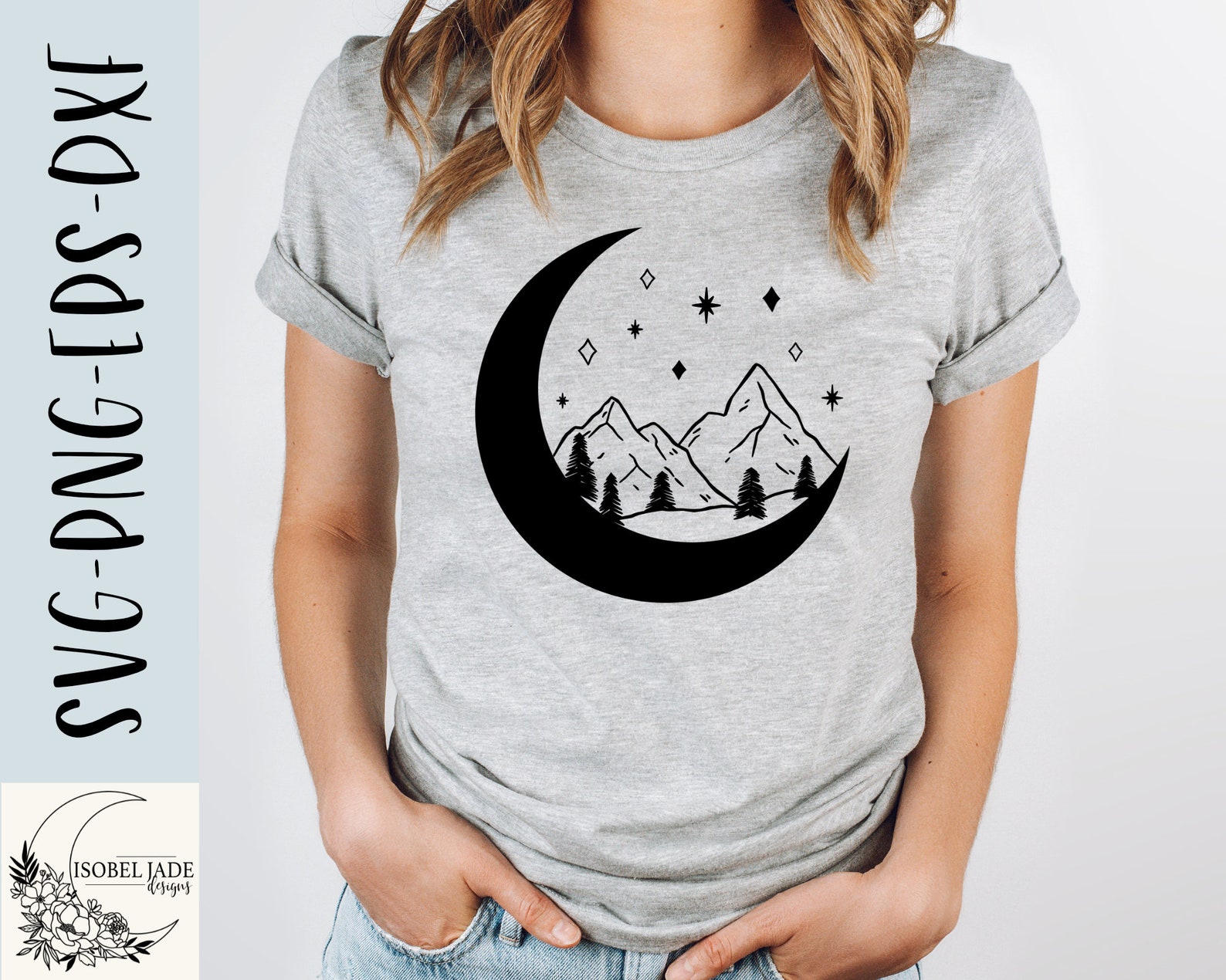 Moon Mountains Svg Moon Svg Mountains Svg Mountains Are - Etsy