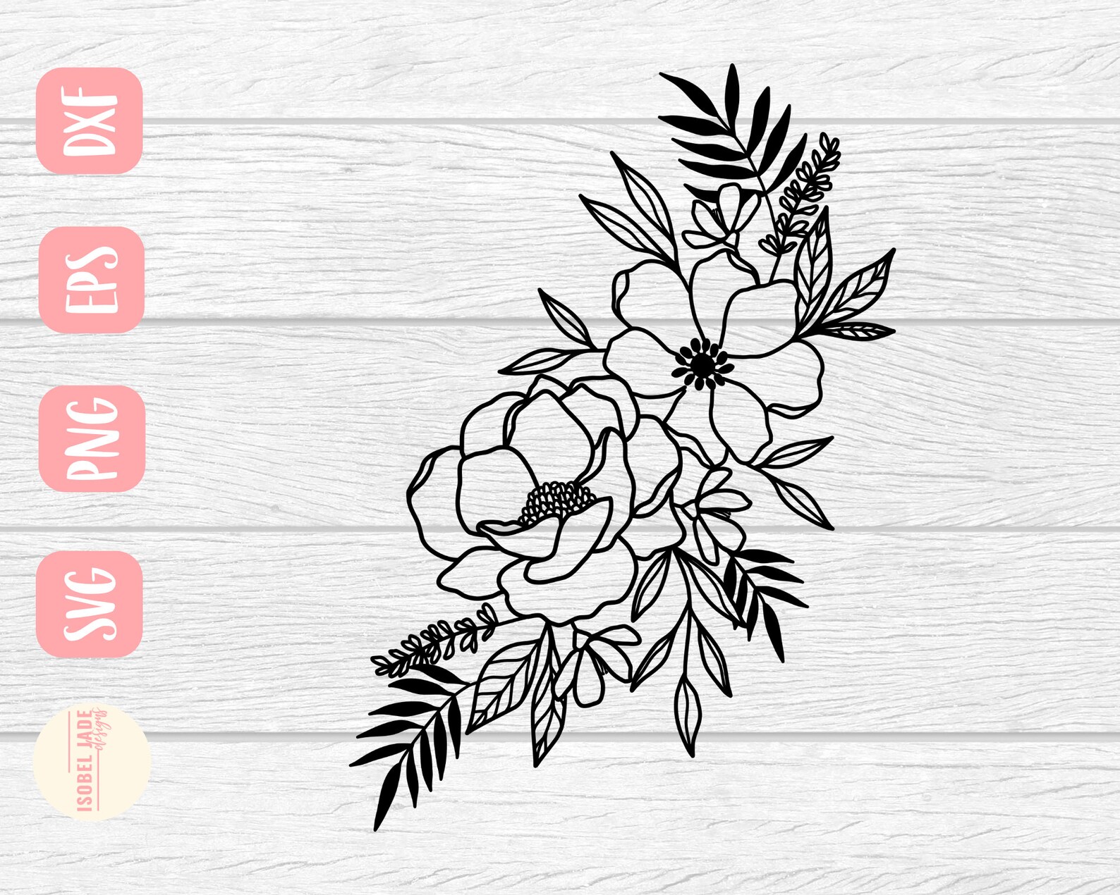Flower Svg Flower Spray Svg Floral Svg Sign Svg Line - Etsy