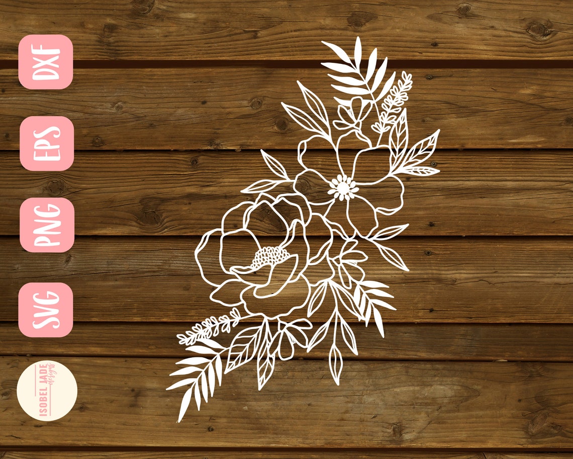 Flower Svg Flower Spray Svg Floral Svg Sign Svg Line - Etsy Australia