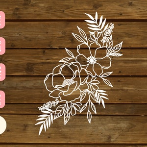 Flower Svg, Flower Spray Svg, Floral Svg, Sign Svg, Line Drawing Svg ...