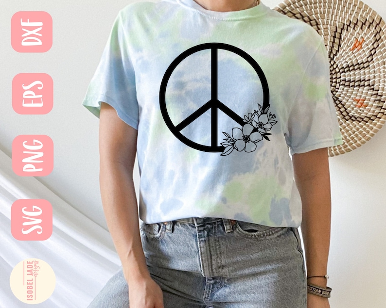 Peace Sign SVG Design Boho SVG File for Cricut floral Peace - Etsy
