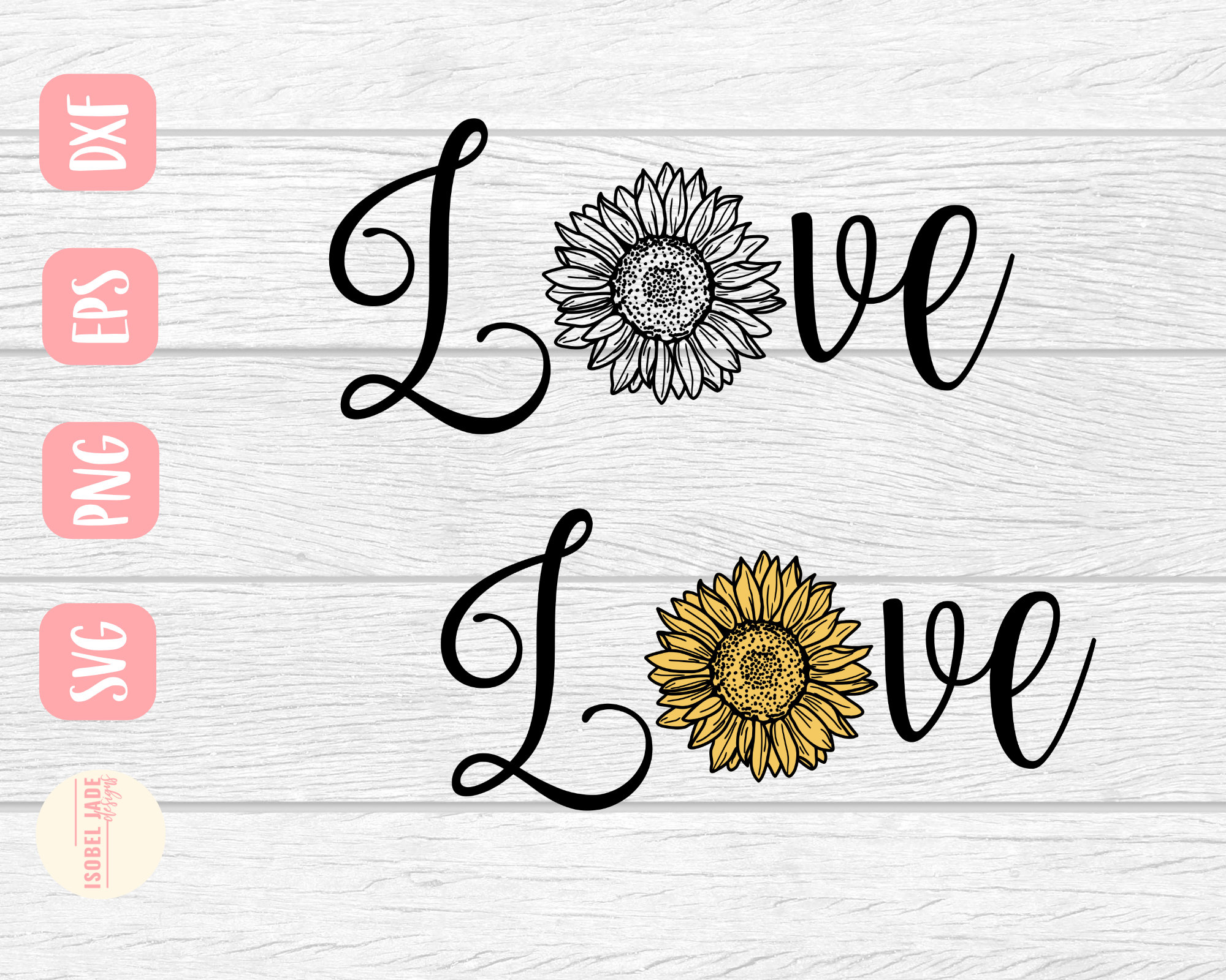 Love sunflower svg Love svg Flowers svg Sunflower svg | Etsy
