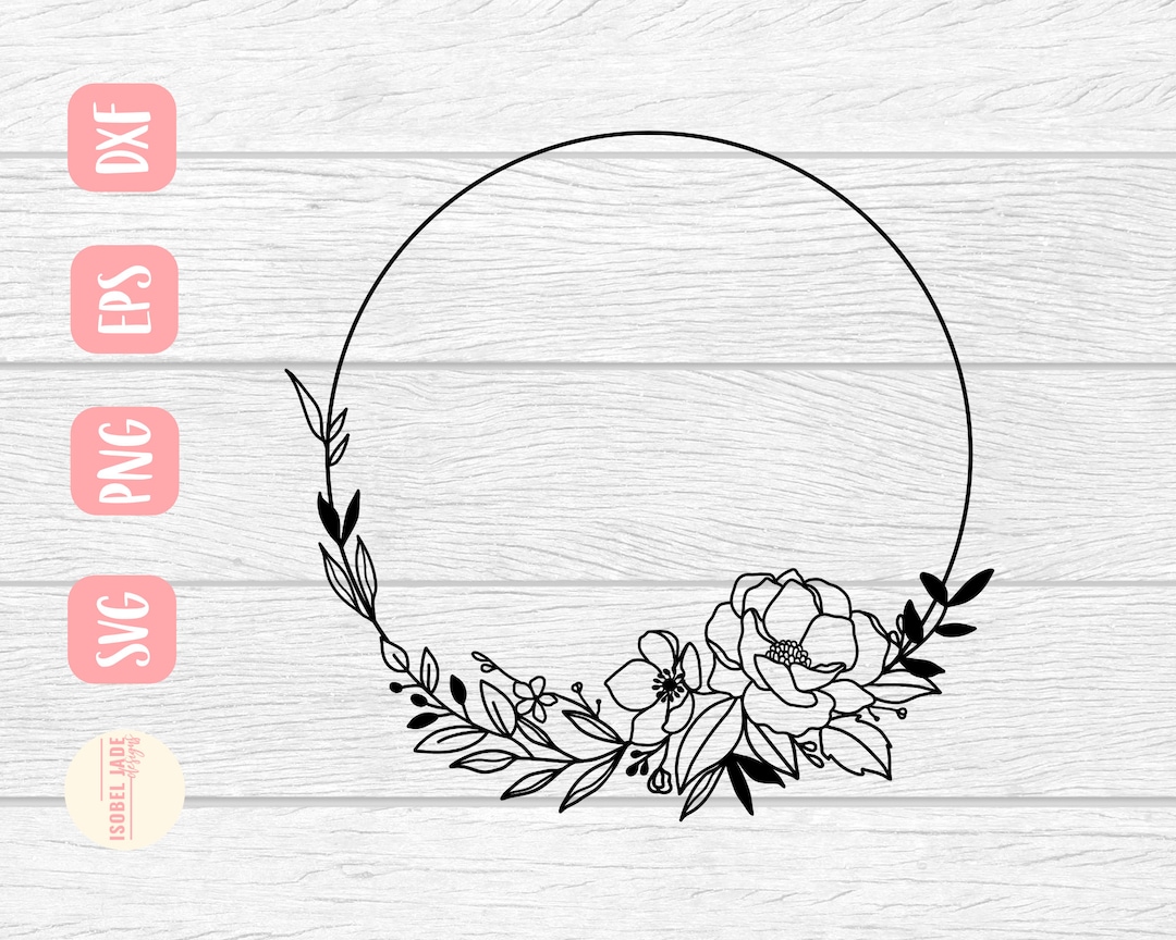 Circle Flower Spray Svg, Flowers Svg, Floral Svg, Monogram Svg, Wreath ...