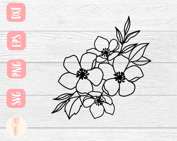 Flower SVG design Simple flower SVG file for Cricut Floral | Etsy