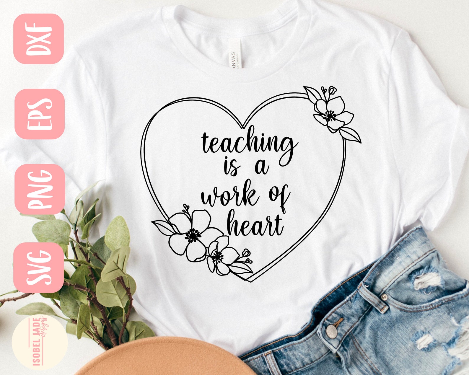 Teacher Svg Teaching is a Work of Heart Svg Heart Svg | Etsy
