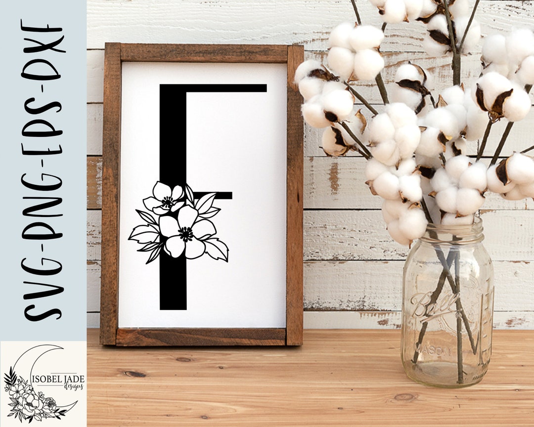 Letter F Svg Monogram Svg Name Svg Floral Letter Svg - Etsy
