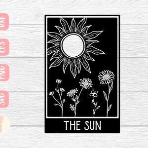Tarot SVG Design Sun SVG File for Cricut Flower SVG Digital Download - Etsy