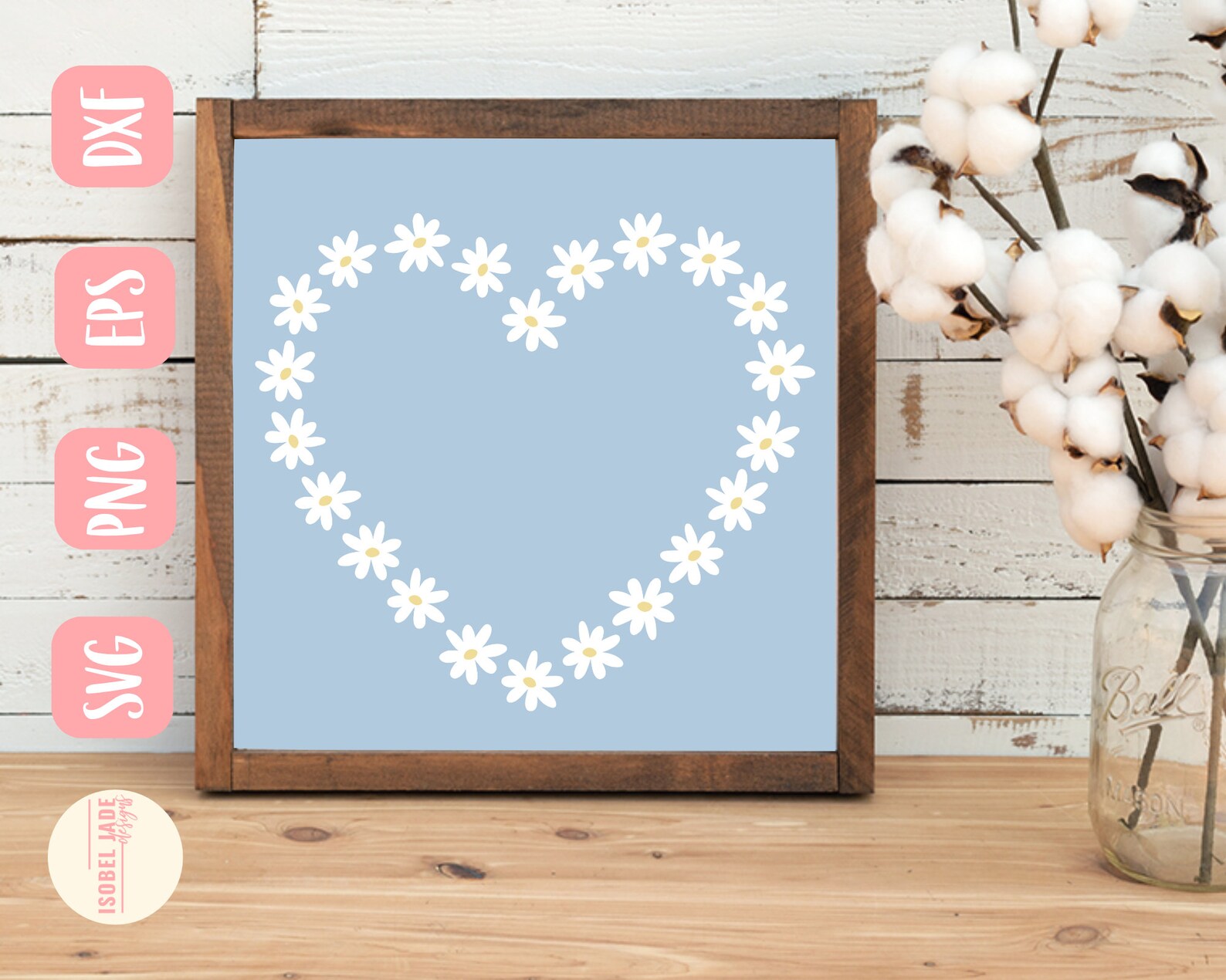 Daisy Heart Svg Flower Wreath Svg Floral Svg Heart Svg - Etsy