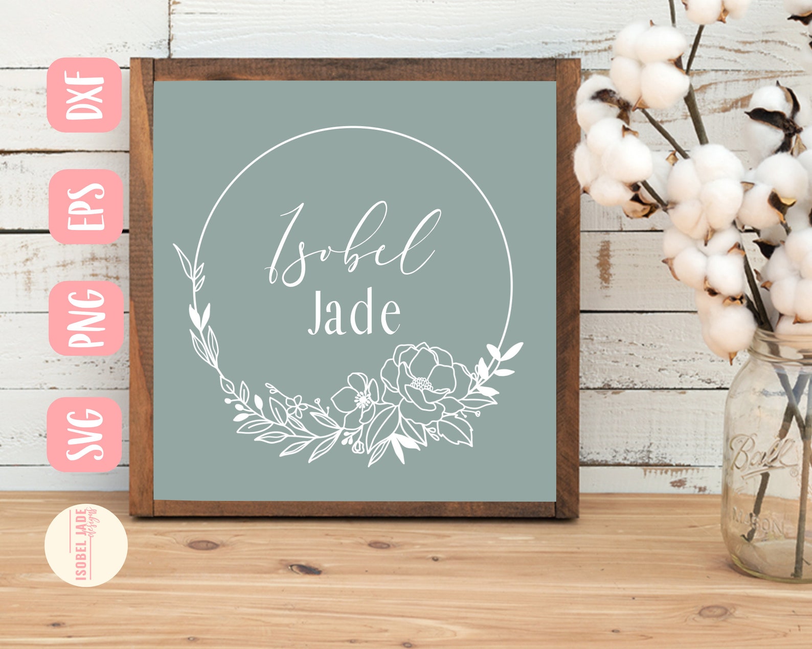 Circle Flower Spray Svg Flowers Svg Floral Svg Monogram - Etsy
