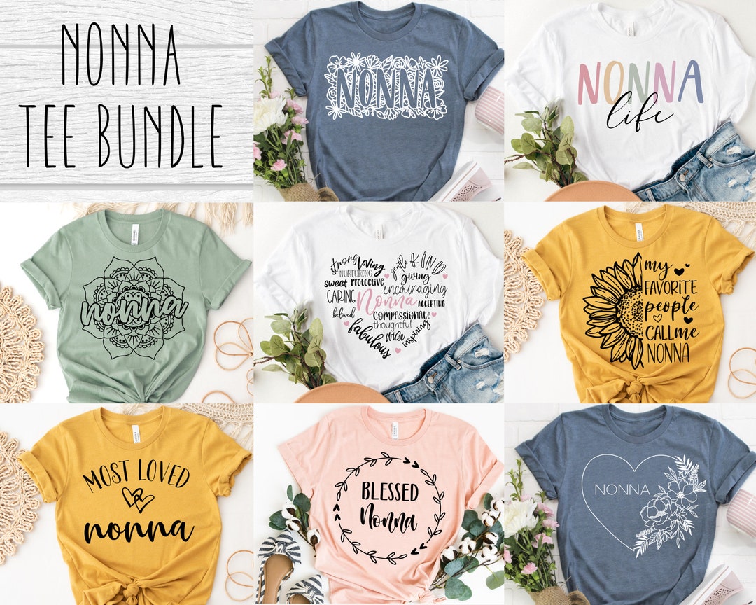 Nonna SVG Bundle Design Nonna Bundle SVG File for Cricut Nonna Shirt SVG Bundle Mothers Day ...
