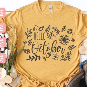 Hello October SVG design Fall SVG file for Cricut Hello | Etsy