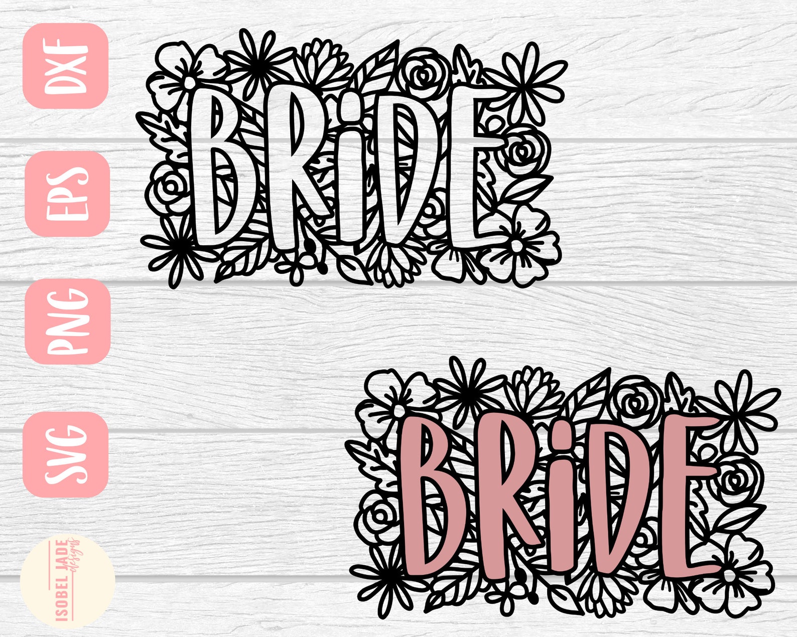 Bride SVG Design Bride Shirt SVG File for Cricut Flower - Etsy