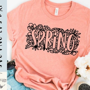 Spring SVG Design Flower SVG File for Cricut Spring Shirt - Etsy