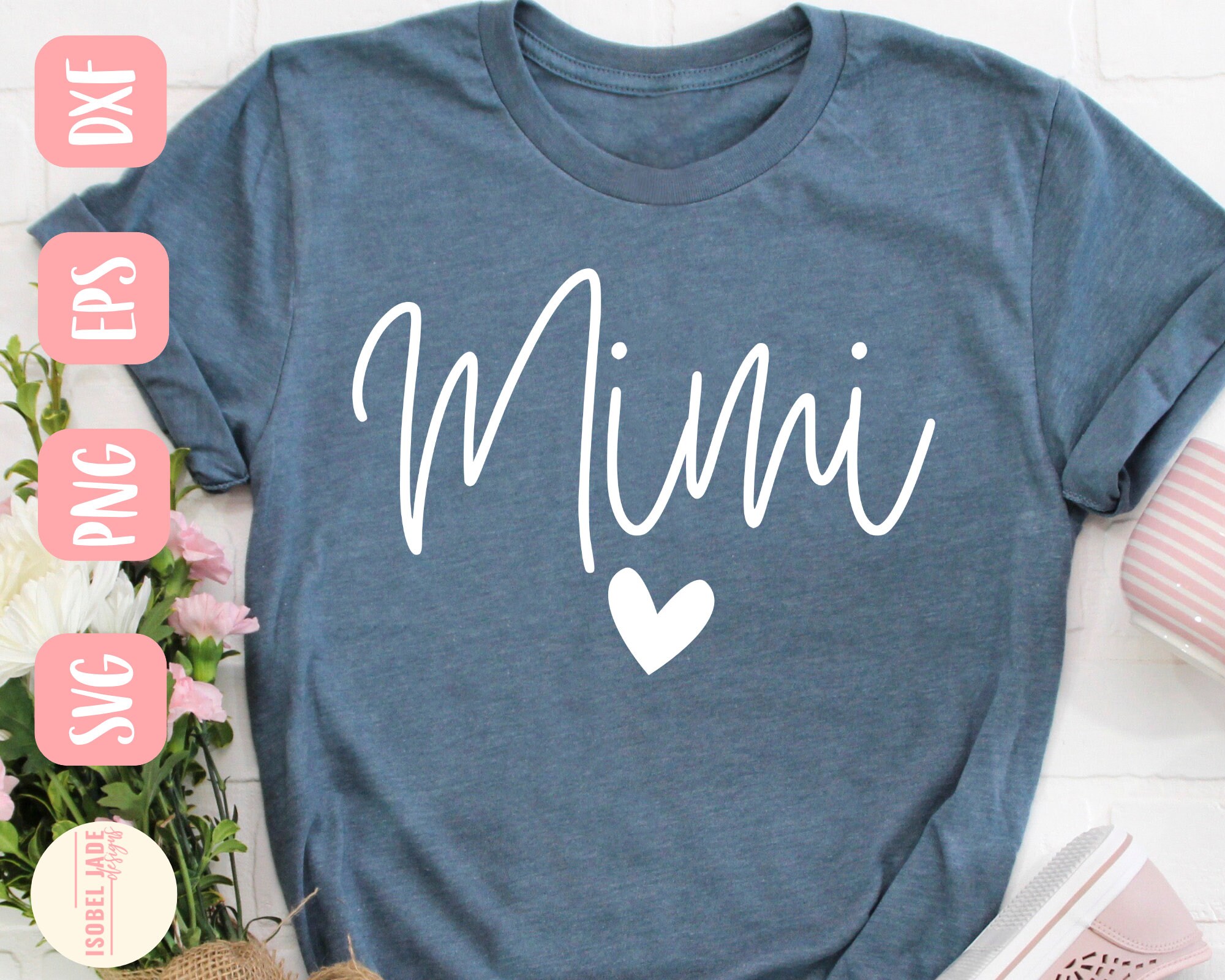 Mimi SVG design Heart SVG file for Cricut Mothers day SVG | Etsy