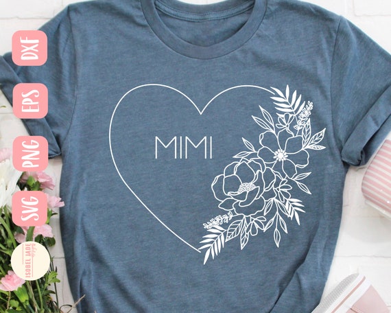 Mimi heart svg Mimi svg Flowers svg Best Mimi svg Most | Etsy