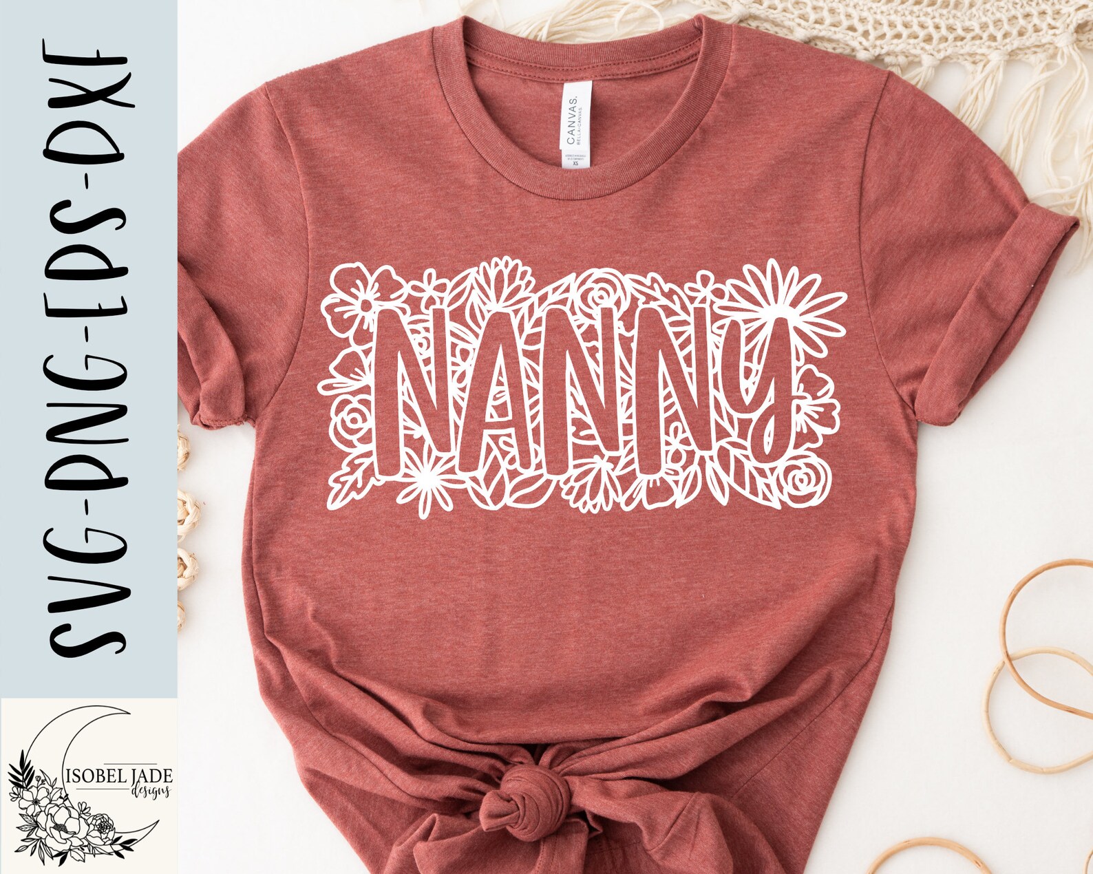 Nanny SVG Design Flower Nanny SVG File for Cricut Nanny - Etsy