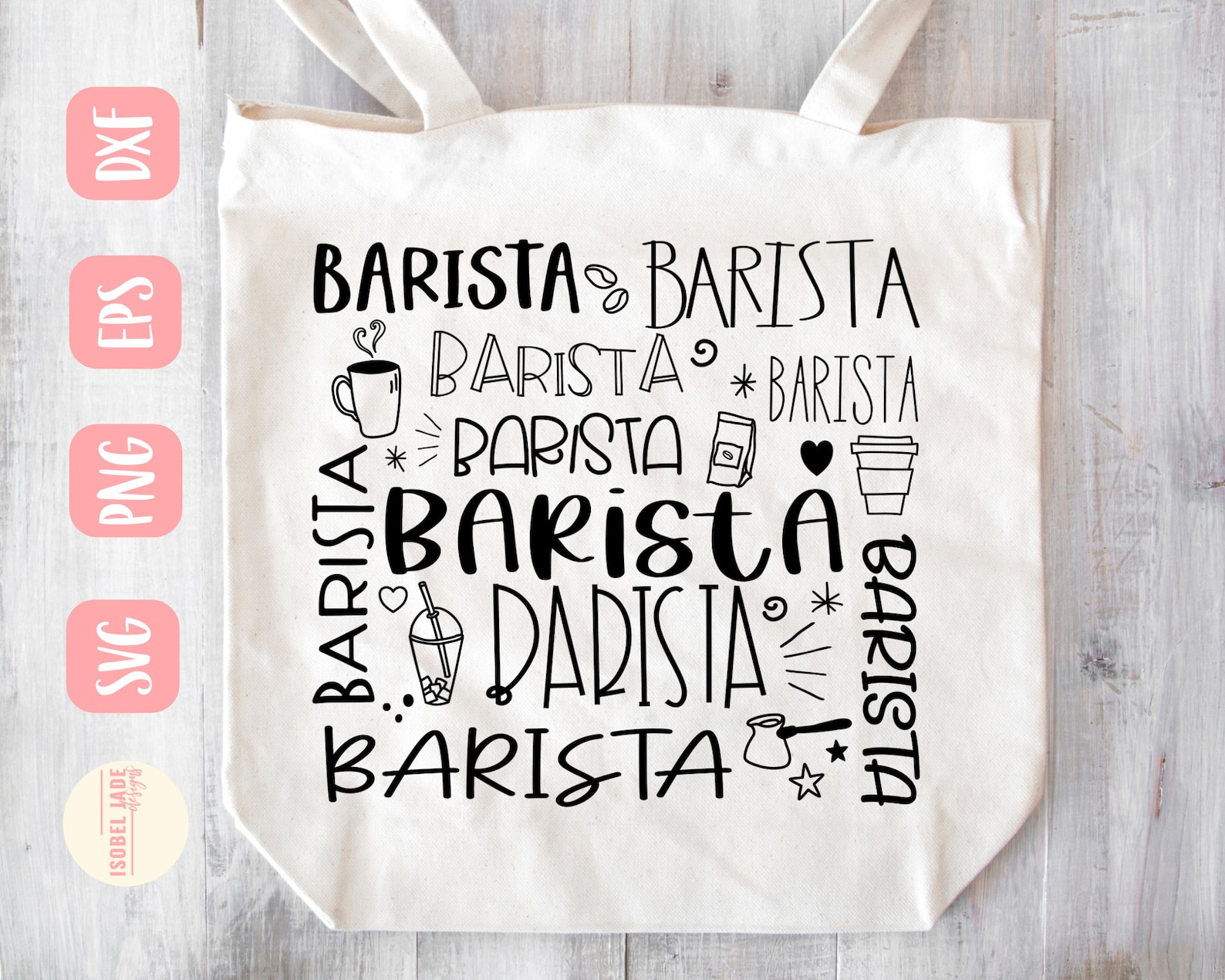 Barista SVG Design Coffee SVG File for Cricut Subway Art | Etsy