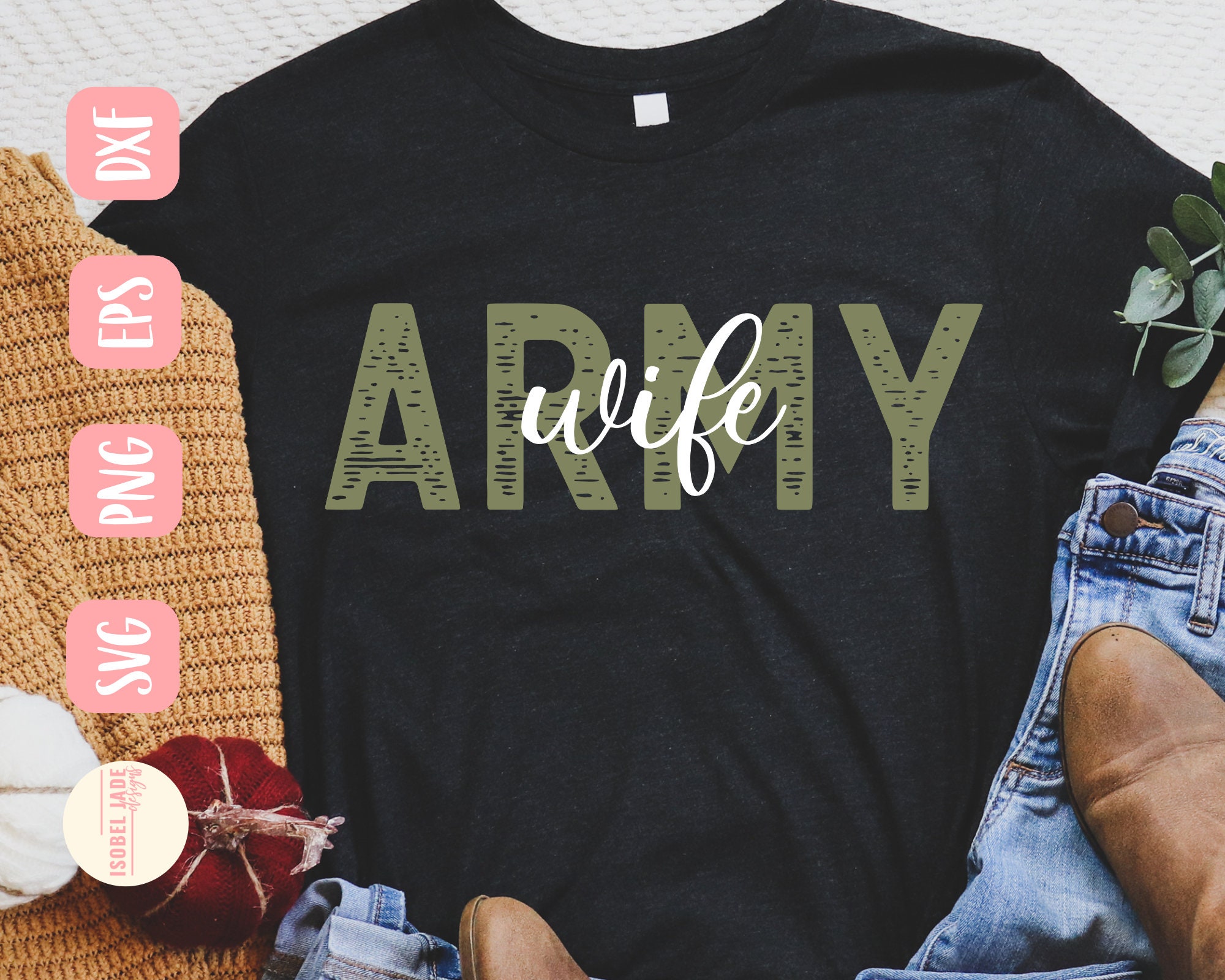 Army Wife SVG Design Military Wife SVG File for Cricut I - Etsy