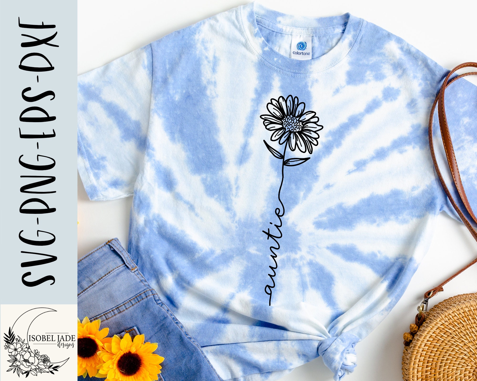 Auntie Svg Wildflower Svg Auntie Shirt Svg Auntie Flower - Etsy