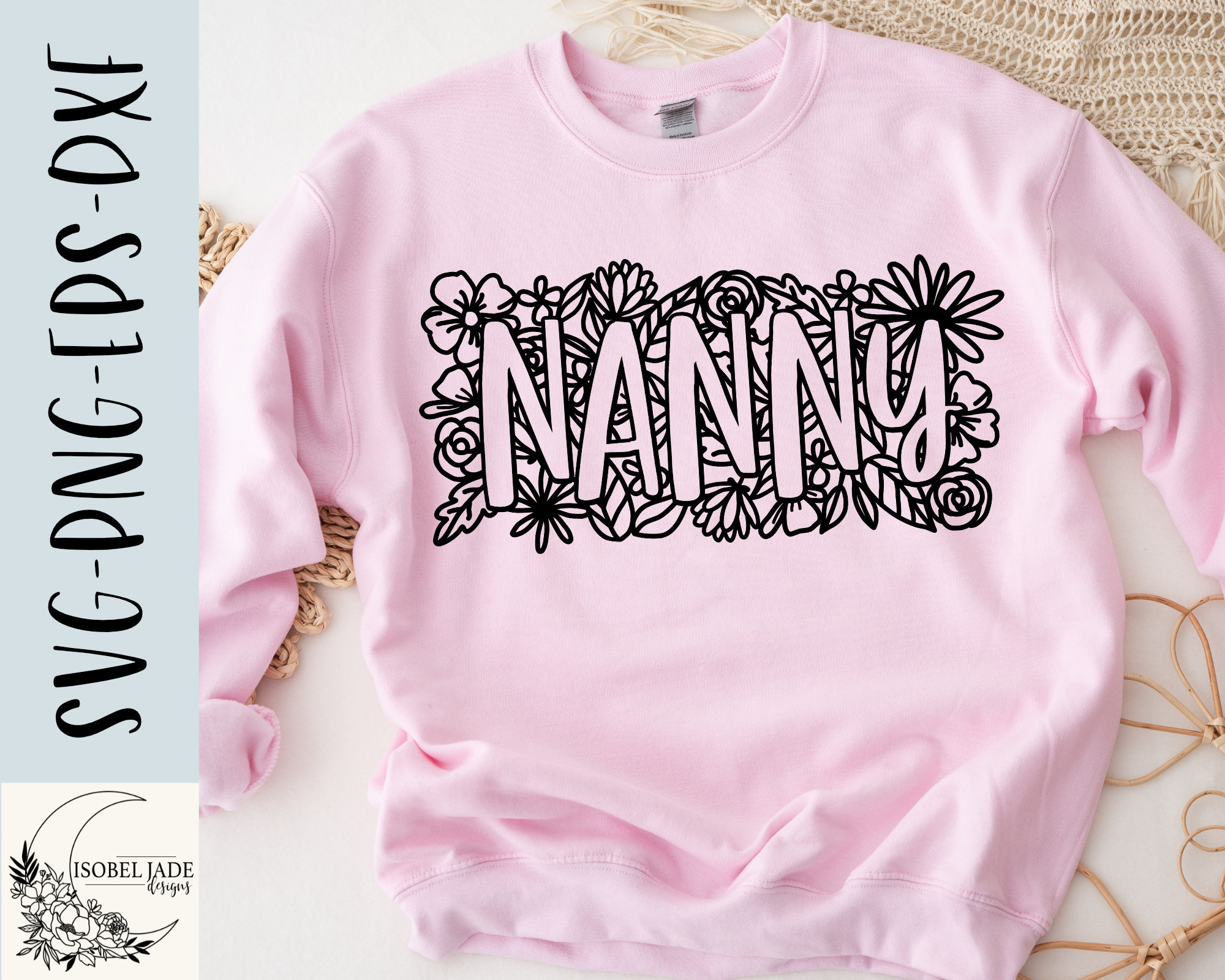 Nanny SVG Design Flower Nanny SVG File for Cricut Nanny - Etsy