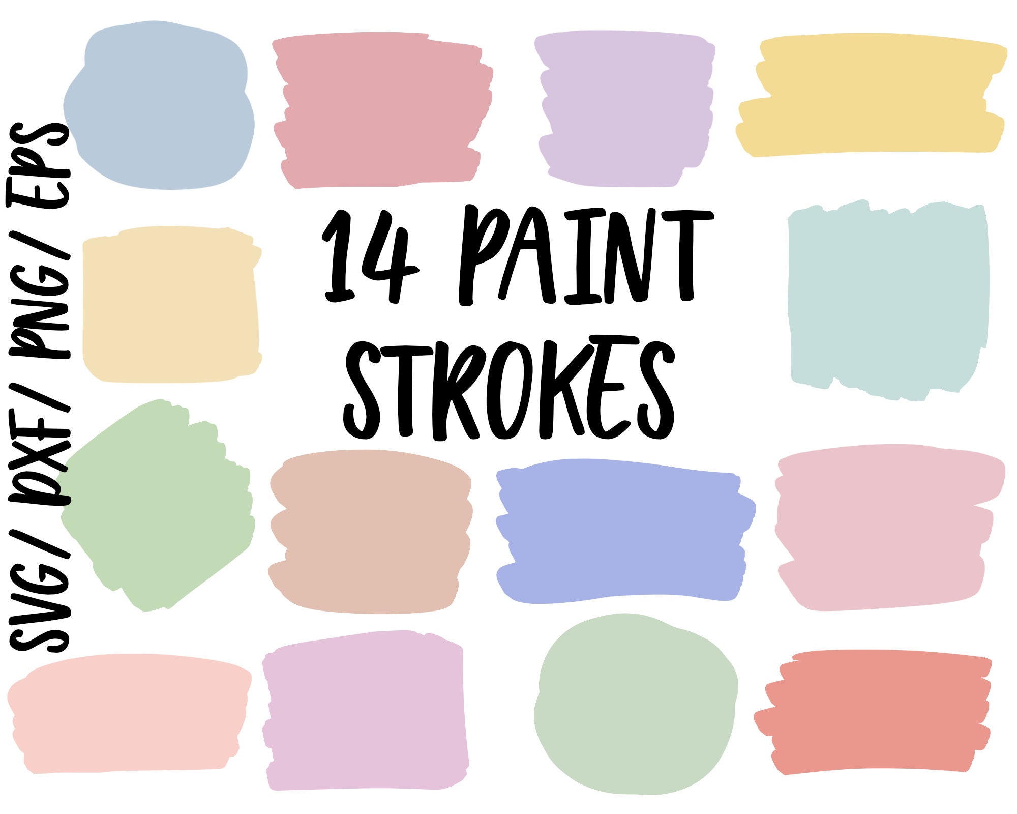 Paint Brush Stroke SVG Bundle: 14 Brushstroke Designs (digital Download ...