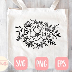Flower Svg, Flower Spray Svg, Floral Svg, Shirt, Line Drawing Svg ...