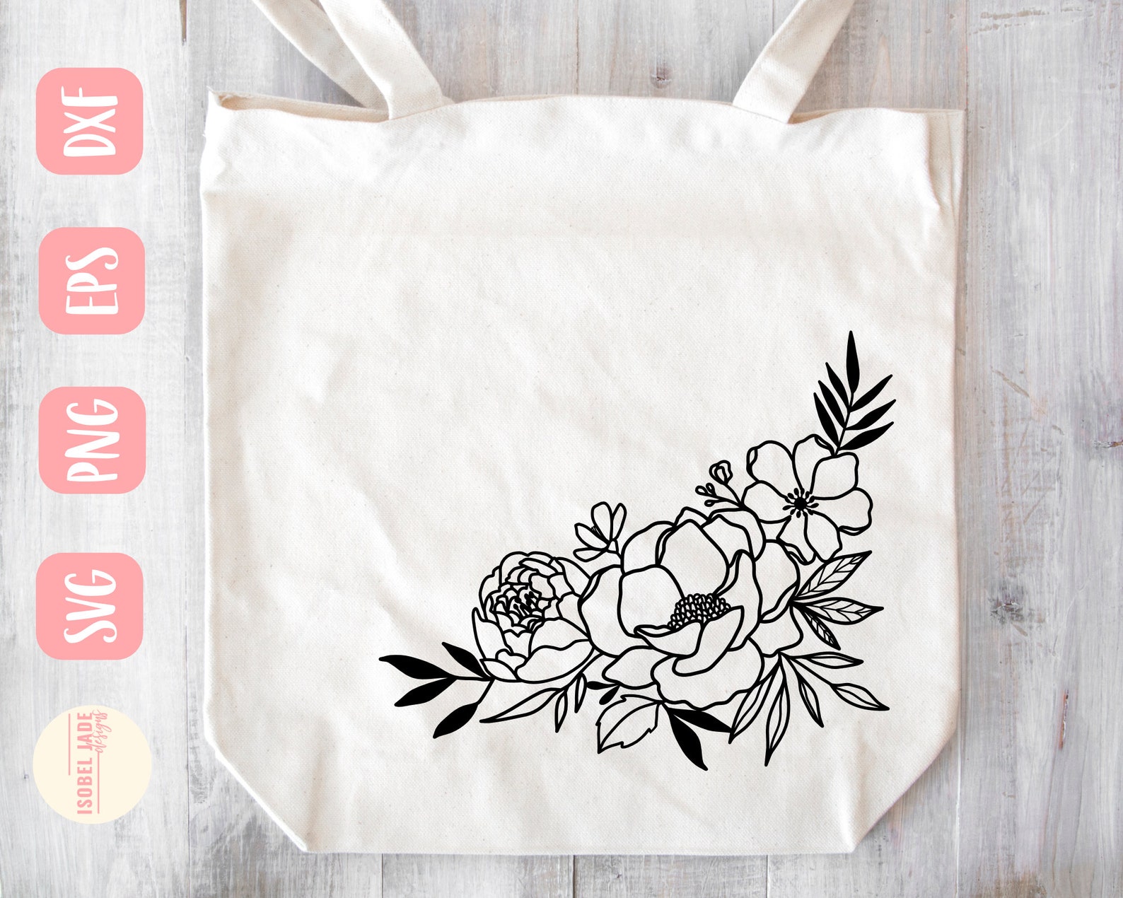 Flower Svg, Flower Spray Svg, Floral Svg, Shirt, Line Drawing Svg ...